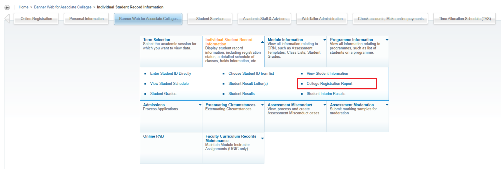 Student Records: College Registration Report changes | Articles ...